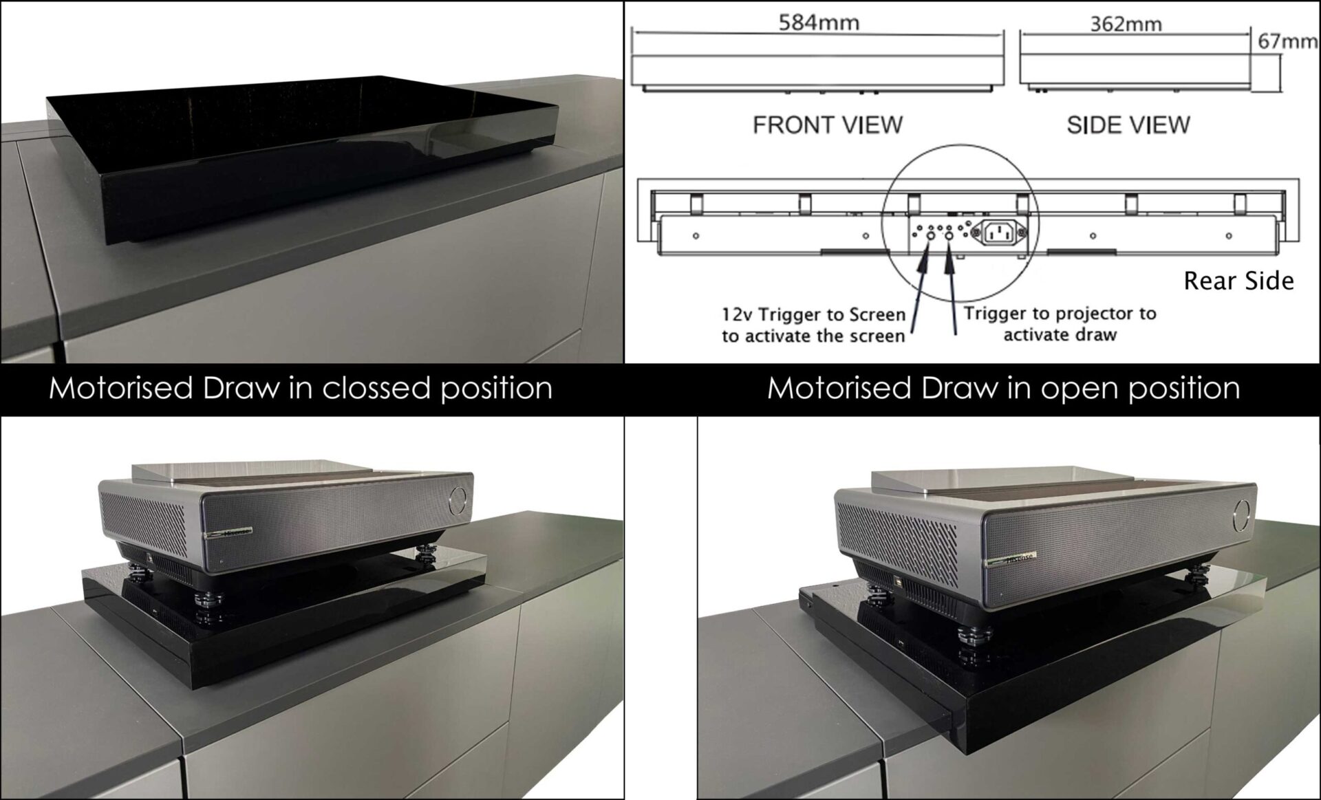 AV Motion - Motorised Ultra Short Throw Draw Slider